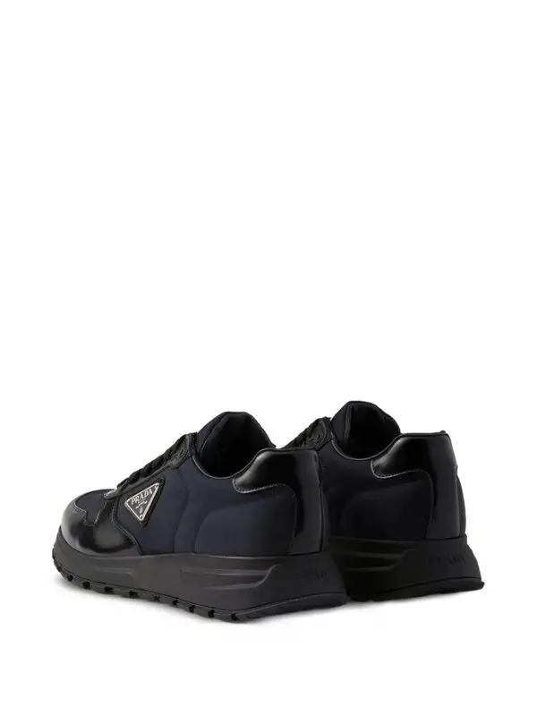 Prada Re-nylon And Brushed Leather Lace-up Sneakers - Blue