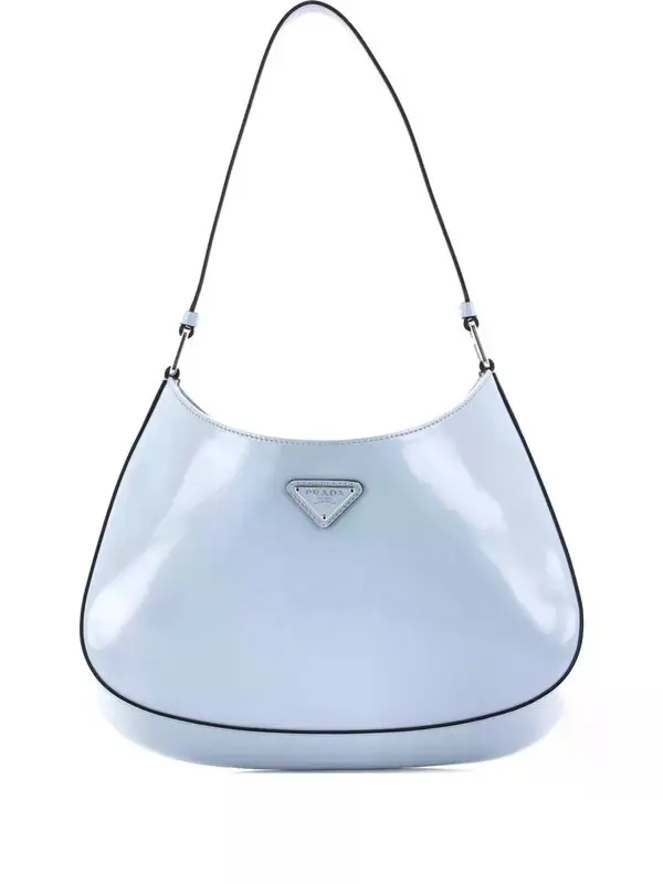 Prada Cleo Shoulder Bag Spazzolato Leather Hobo Bag - Blue