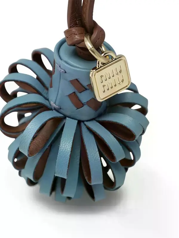 Miu Miu Engraved-logo Keyring - Blue
