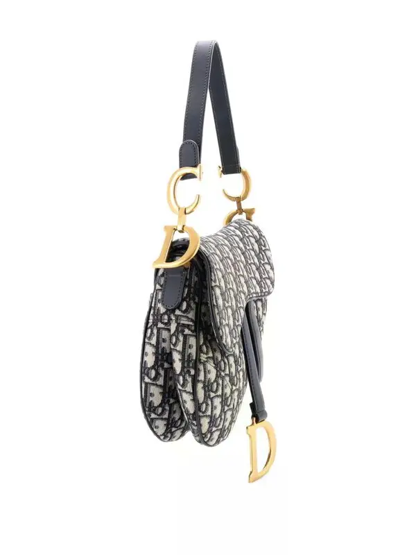 Dior Saddle Handbag Oblique Canvas Medium - Blue