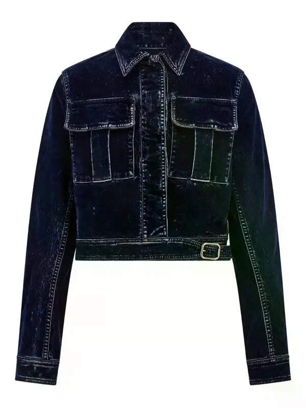 FERRAGAMO Flap-pocket Belted Cropped Jacket