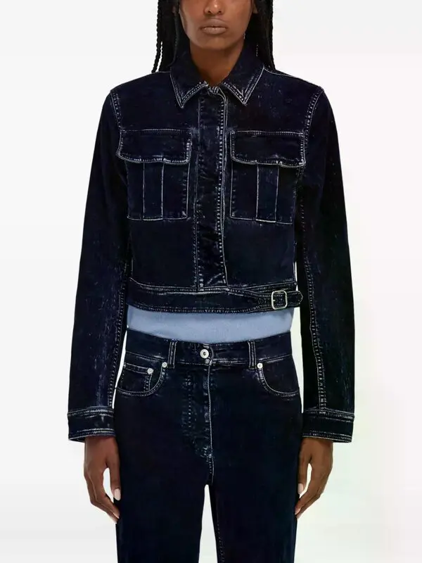 FERRAGAMO Flap-pocket Belted Cropped Jacket