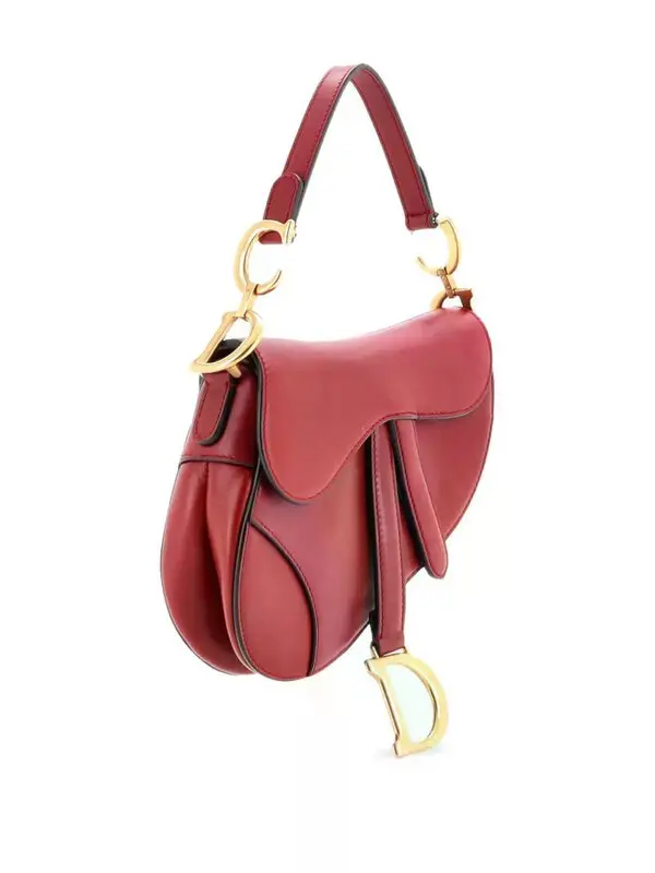 Dior Saddle Handbag Leather Mini Shoulder Bag - Red