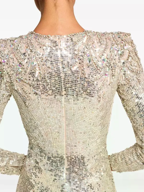 Jenny Packham Sequin-embellished Dulcet Gown - Silver