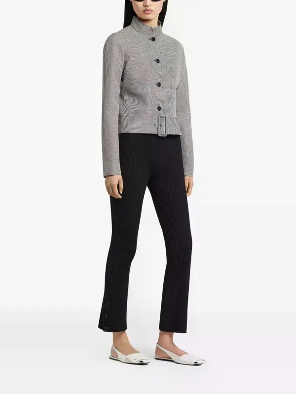 COURREGES Houndstooth Jacket With Buckle Detail - Neutrals