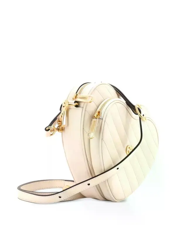 Gucci Interlocking G Heart Quilted Leather Mini Shoulder Bag - Neutrals