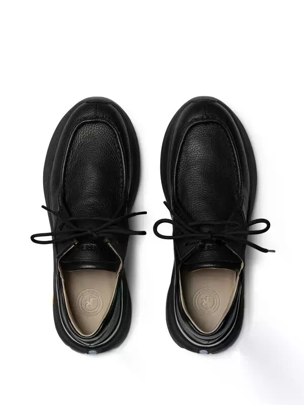 REFERENC Round Toe Logo Derby Shoes