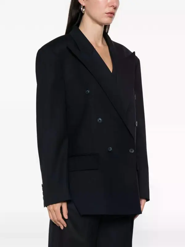 MEDEEA Trapezoid Double-breasted Blazer