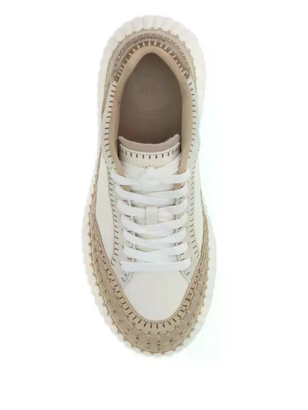 Chloé 80mm Nama Suede Wedge Sneakers - Neutrals
