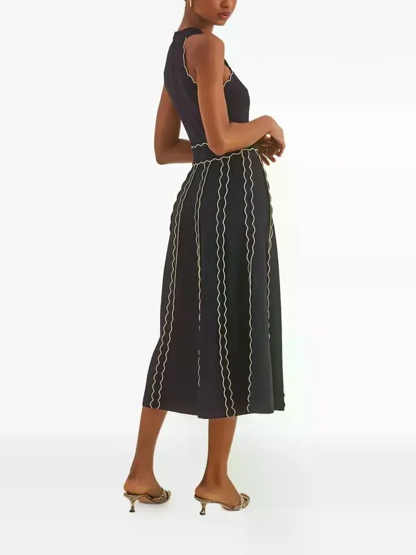 Cara Cara Rosendale Scalloped Knitted Midi Dress
