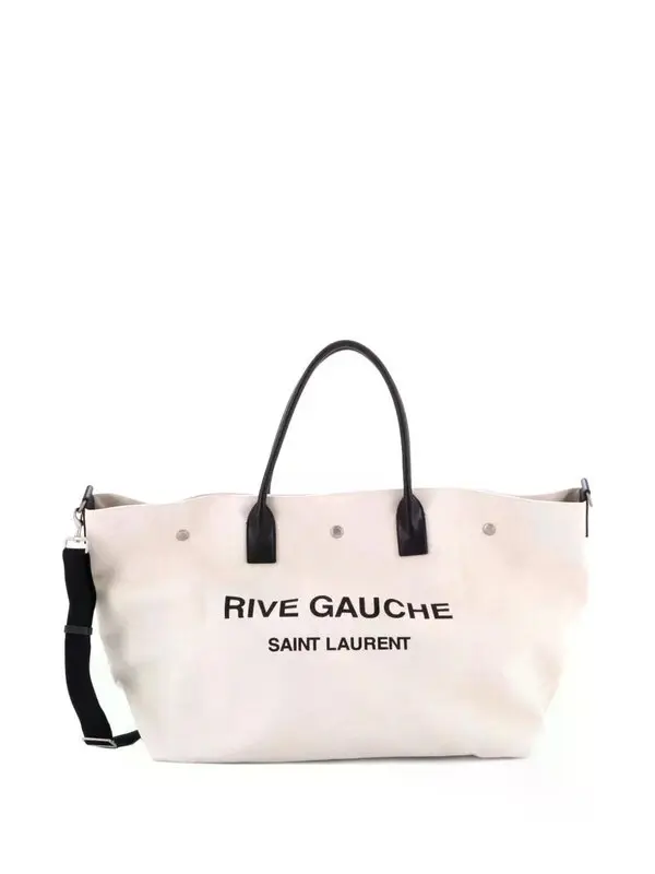 Saint Laurent Rive Gauche Shopper Canvas Maxi Tote Bag