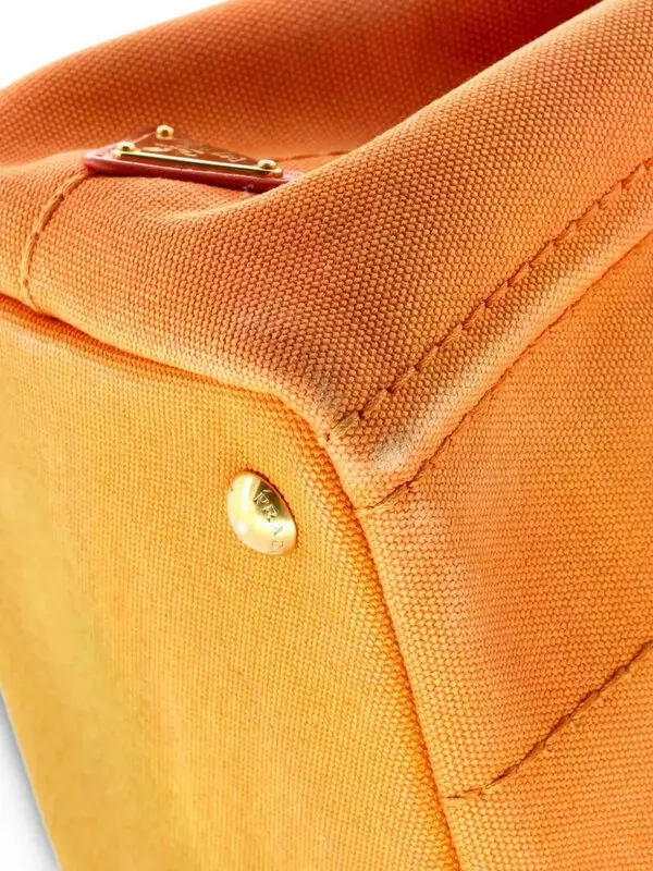 Prada Canapa Convertible Canvas Mini Tote Bag - Orange