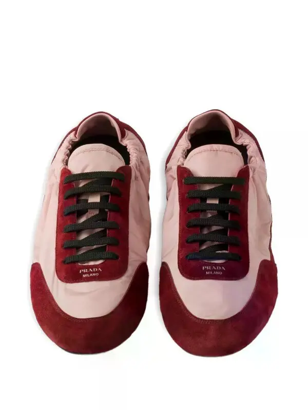 Prada Collapse Re-nylon Suede Sneakers - Red