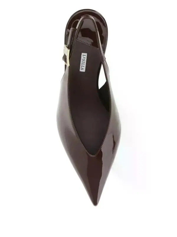 LE SILLA 80mm Clivage Slingback Pumps - Brown