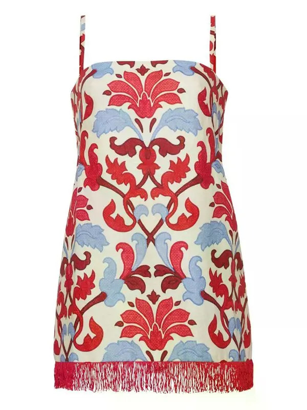 Cara Cara Valencia Floral Fringed Mini Dress