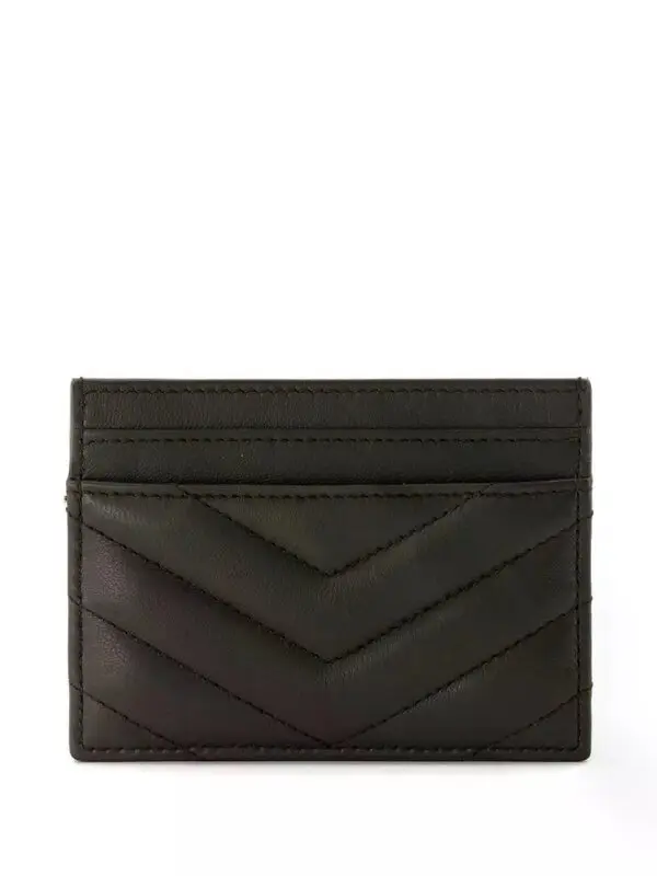 Saint Laurent Cassandre Matelassé Leather Cardholder - Brown