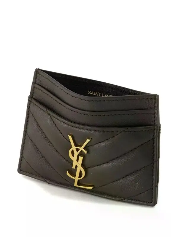 Saint Laurent Cassandre Matelassé Leather Cardholder - Brown