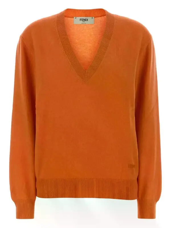 Fendi V-neck Top - Orange