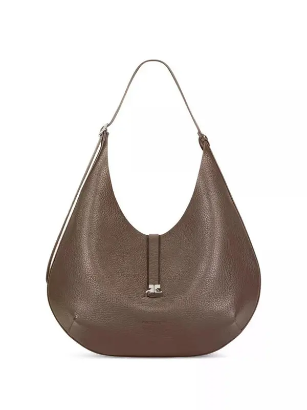COURREGES Logo-buckle Shoulder Bag - Brown
