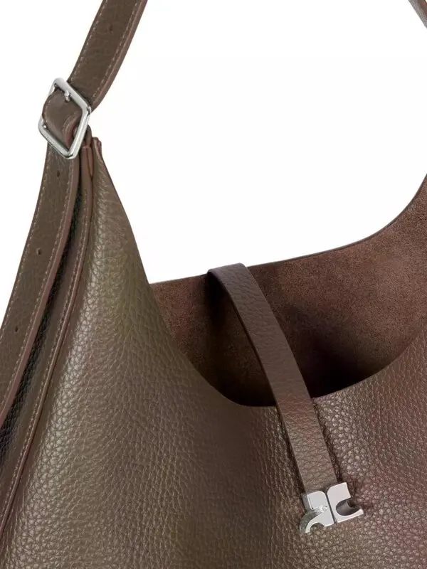 COURREGES Logo-buckle Shoulder Bag - Brown