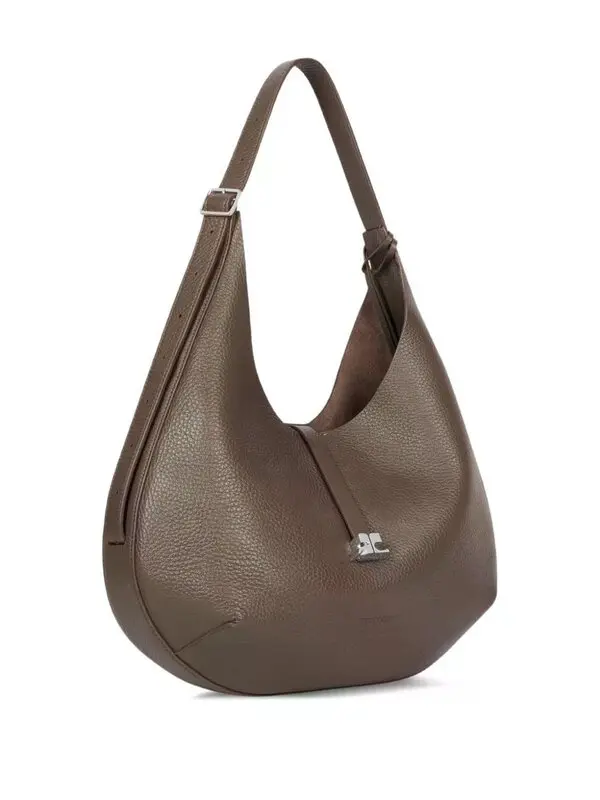 COURREGES Logo-buckle Shoulder Bag - Brown
