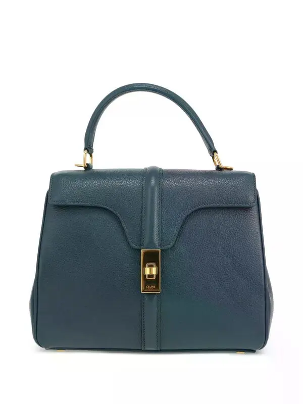 Celine 16 Grained-leather Tote Bag - Blue