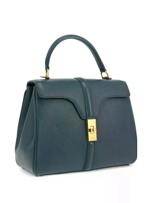 Celine 16 Grained-leather Tote Bag - Blue