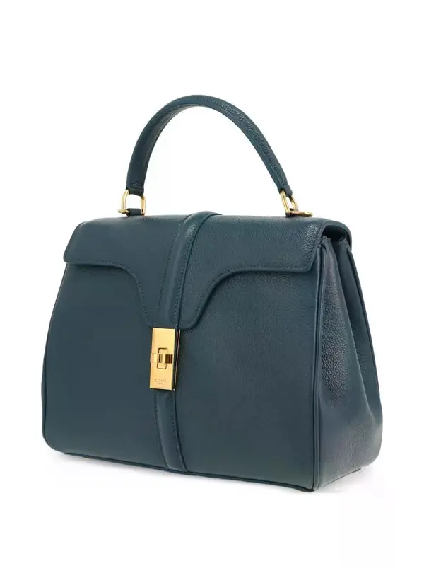 Celine 16 Grained-leather Tote Bag - Blue