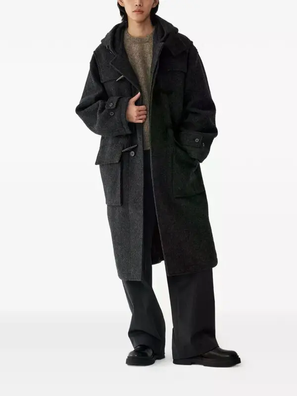 STUDIO TOMBOY Boucle Hooded Duffle Coat - Grey