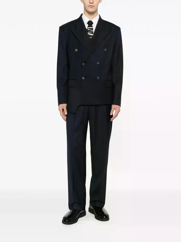 MEDEEA Pleated-front Trousers - Blue