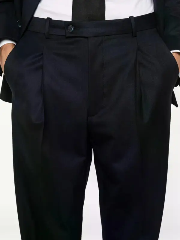 MEDEEA Pleated-front Trousers - Blue