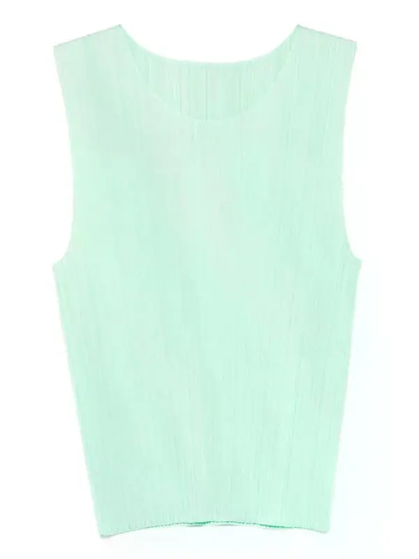 Issey Miyake Monthly Colors: May Pleated Sleeveless Top - Green