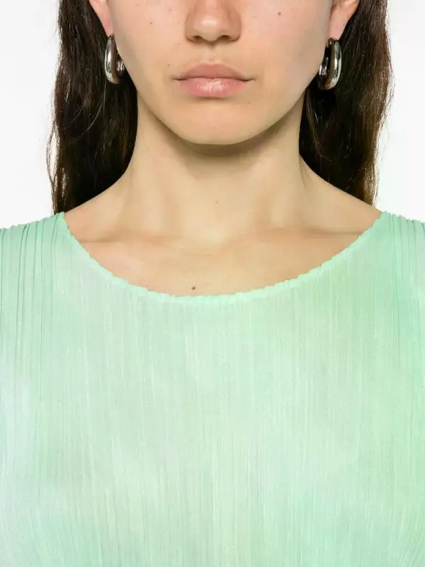 Issey Miyake Monthly Colors: May Pleated Sleeveless Top - Green
