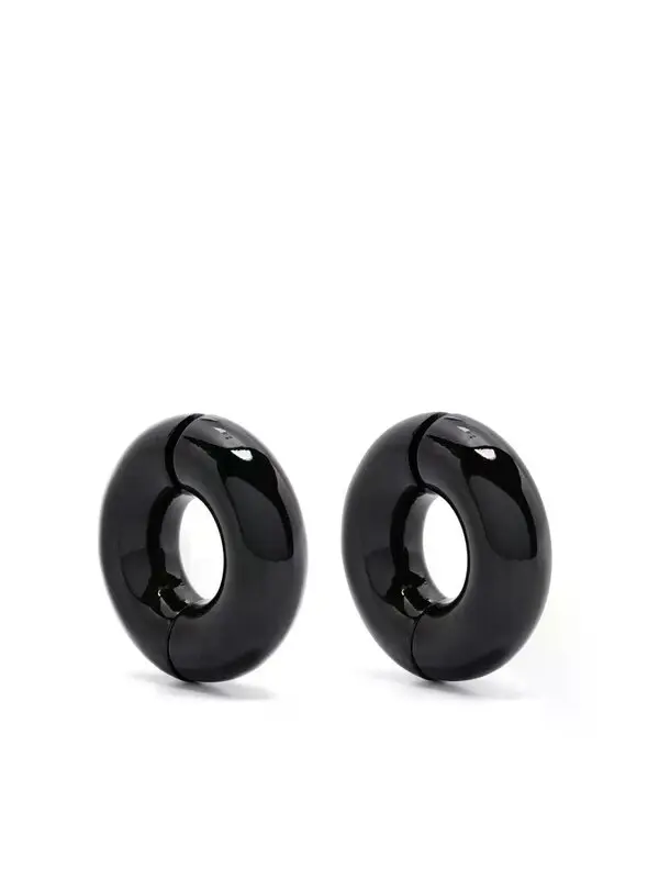 UNCOMMON MATTERS Large Stratus Hoops - Black