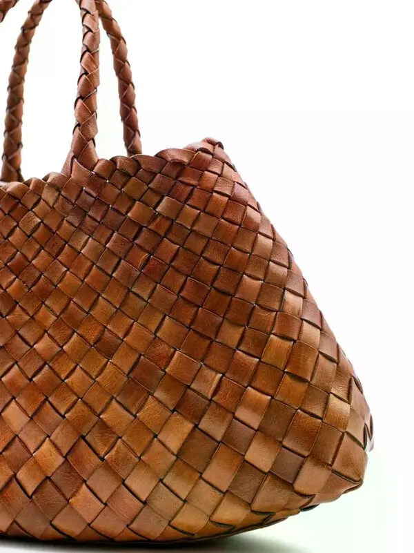 Dragon Diffusion Woven Leather Tote Bag - Brown