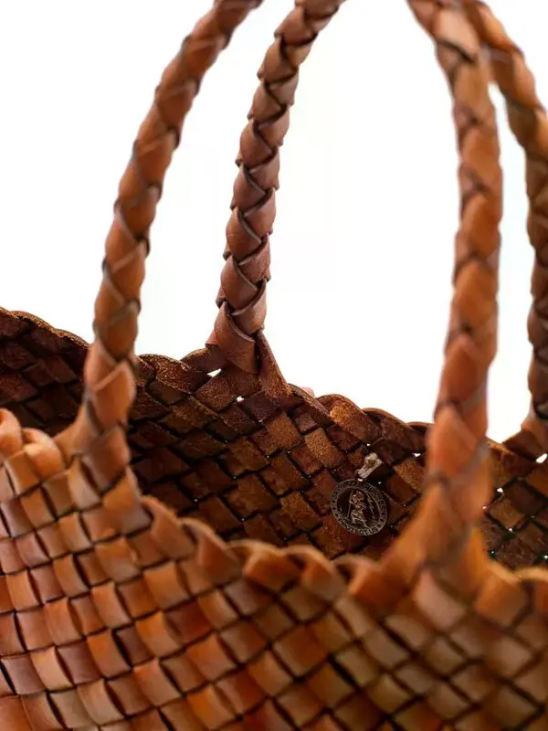 Dragon Diffusion Woven Leather Tote Bag - Brown