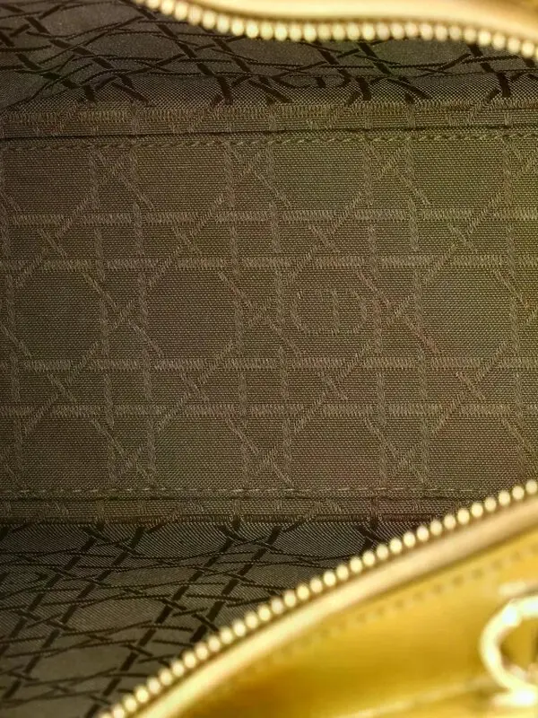 Dior Lady Bag Cannage Quilt Patent Large Satchel - Neutrals