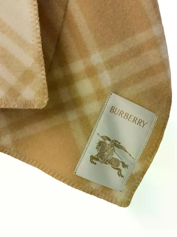 Burberry Hooded Check Wool Cape