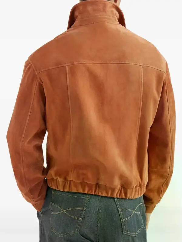 Brunello Cucinelli Country Suede Outerwear Jacket - Orange