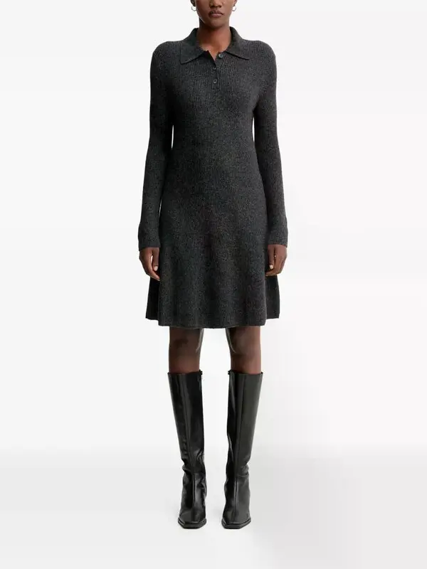 Marc O'polo Ribbed Knit Button-front Midi Dress