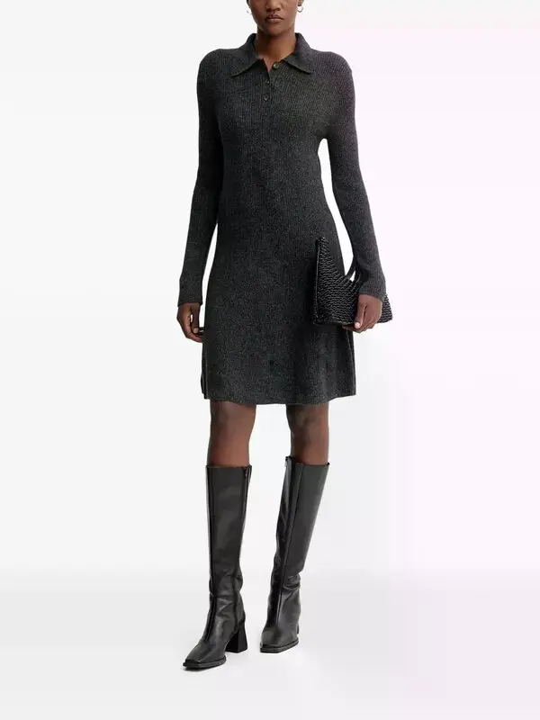 Marc O'polo Ribbed Knit Button-front Midi Dress