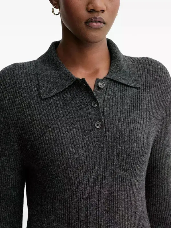 Marc O'polo Ribbed Knit Button-front Midi Dress