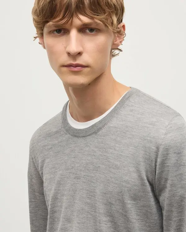 Johnstons Of Elgin Cashmere Crew Neck Jumper - Grey