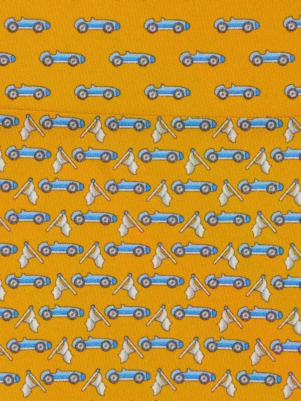 FERRAGAMO Race-print Silk Tie - Yellow