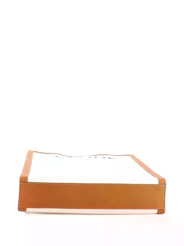 Celine Vertical Cabas Canvas With Leather Large Tote Bag