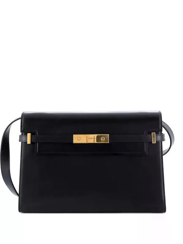 Saint Laurent Manhattan Leather Shoulder Bag - Black