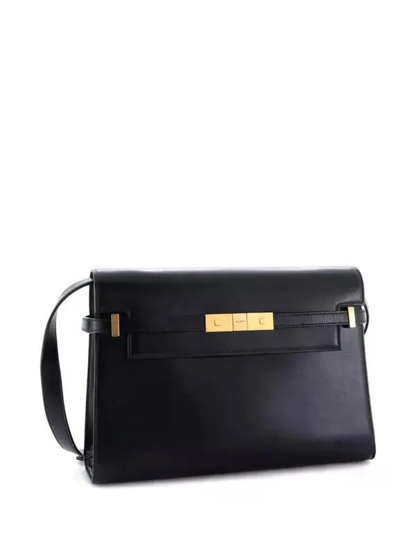 Saint Laurent Manhattan Leather Shoulder Bag - Black