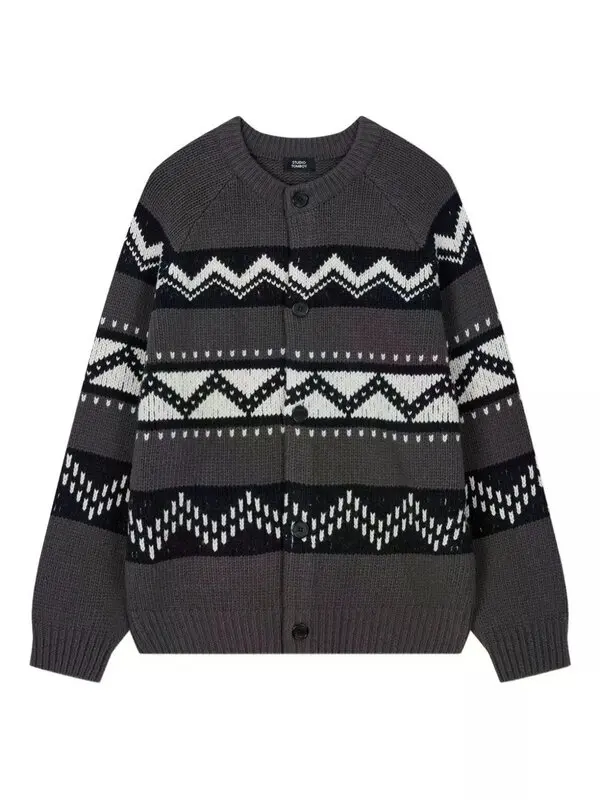 STUDIO TOMBOY Fair Isle Round-neck Cardigan