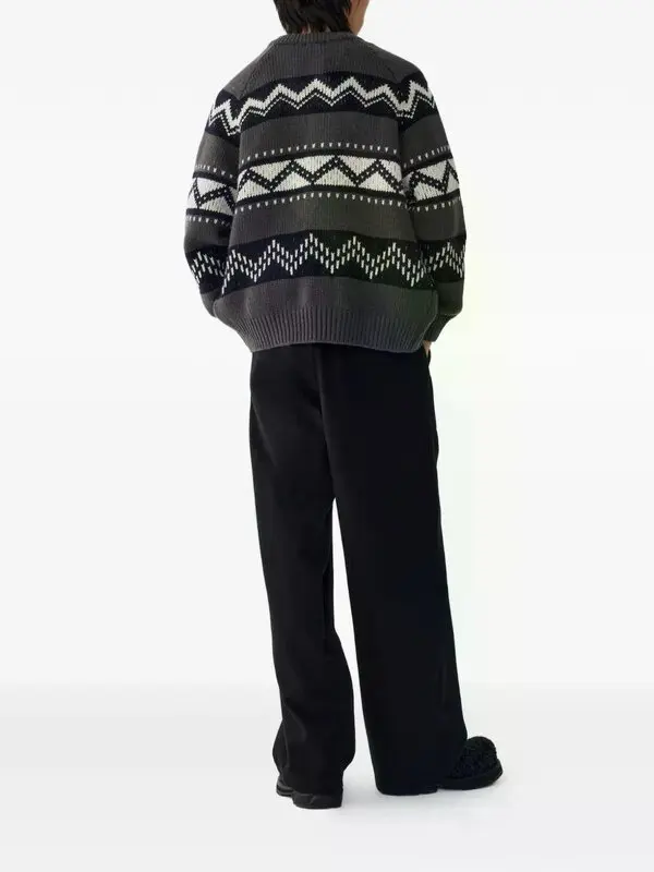 STUDIO TOMBOY Fair Isle Round-neck Cardigan