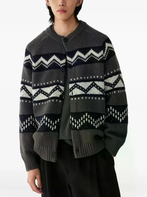 STUDIO TOMBOY Fair Isle Round-neck Cardigan
